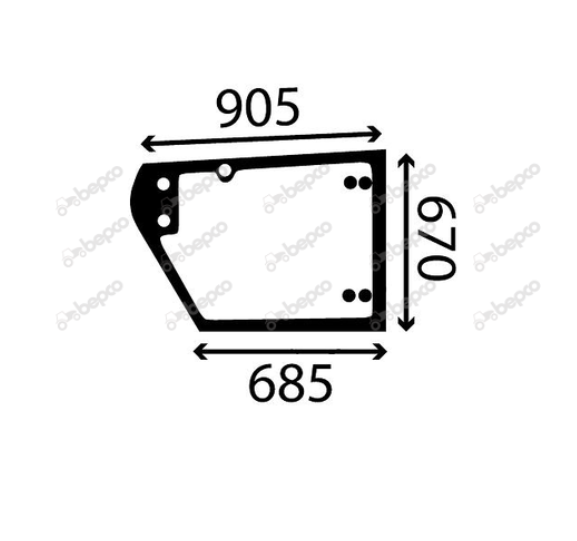 for, JOHN DEERE Telehandler LOWER DOOR WINDOW LEFT - FLAT - TINTED ...