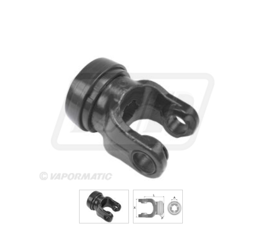 PTO Outer Yoke, Retractable Collar 1 3/8, 6 UJ size 27 x 74.6mm ...