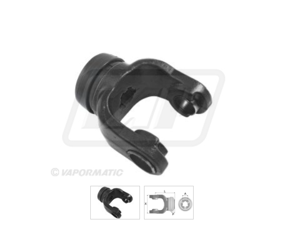 PTO Outer Yoke, Retractable Collar 1 3/8, 6 UJ size 35 x 106.5mm ...