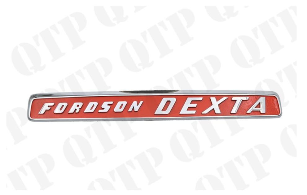 For FORDSON Dexta SIDE BADGE CHROME AND ORANGE – Gwynedd Farm Machinery Ltd